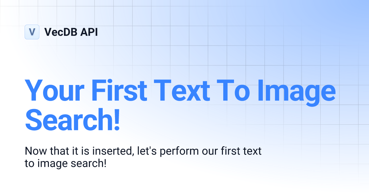 Your First Text To Image Search! | VecDB API